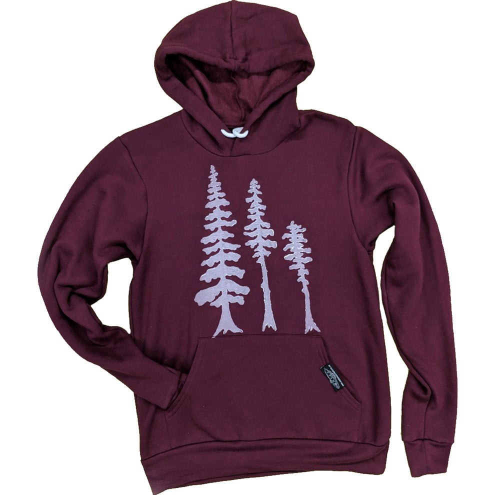 Tall Tall Trees Maroon Unisex Hoodie – Contour Creative