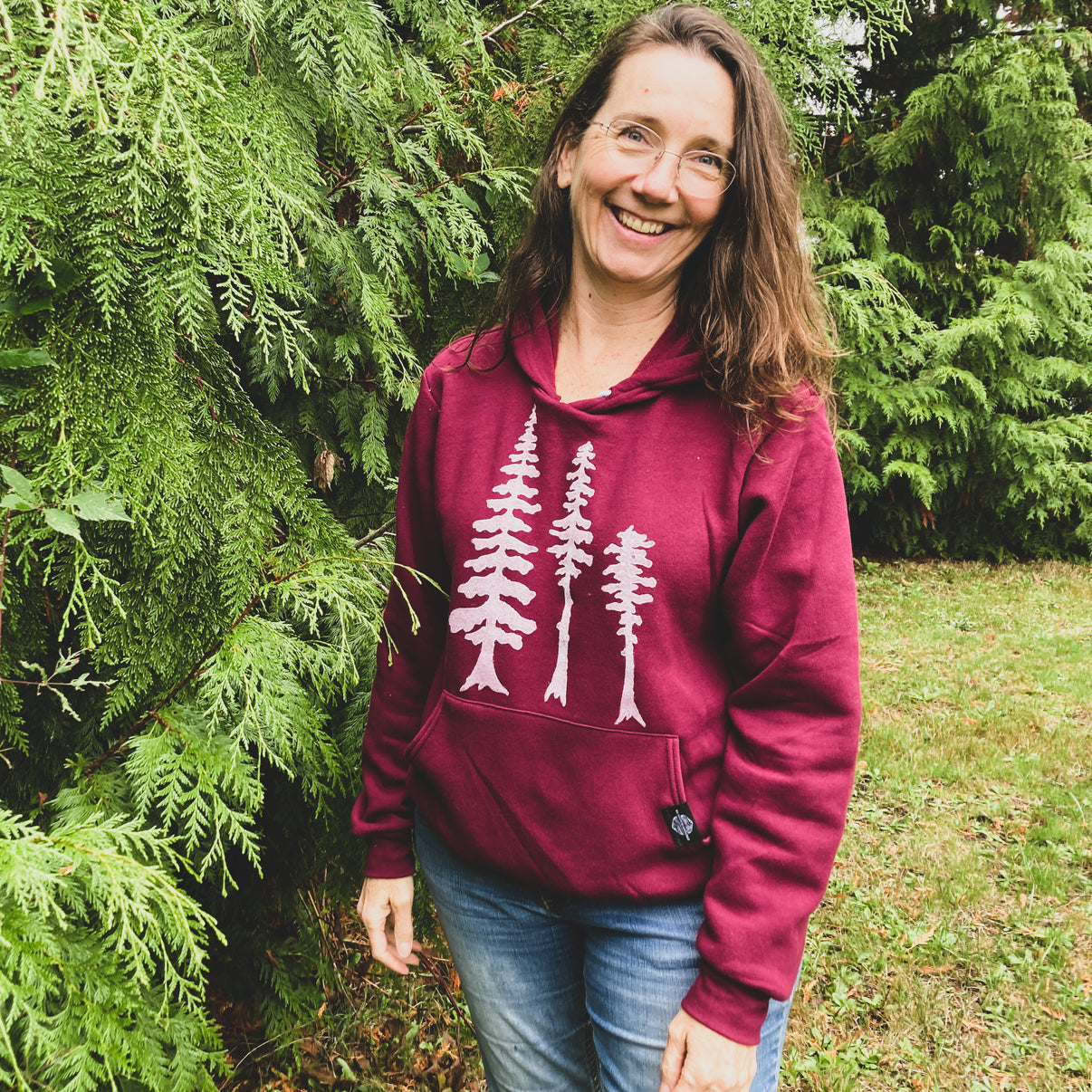 Tall Tall Trees Maroon Unisex Hoodie – Contour Creative