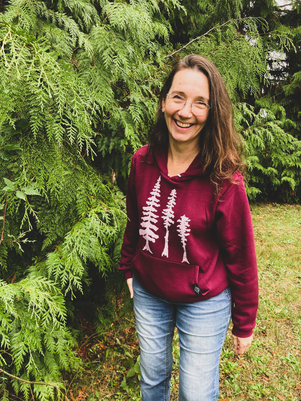 Tall Tall Trees Maroon Unisex Hoodie – Contour Creative